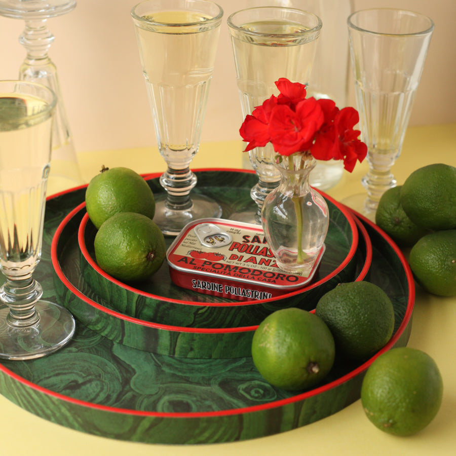 Large Malachite Tray with Atomic Red Border – Bridie Hall Ltd